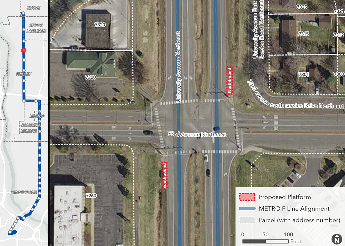 University & 73rd Avenue - Metro Transit